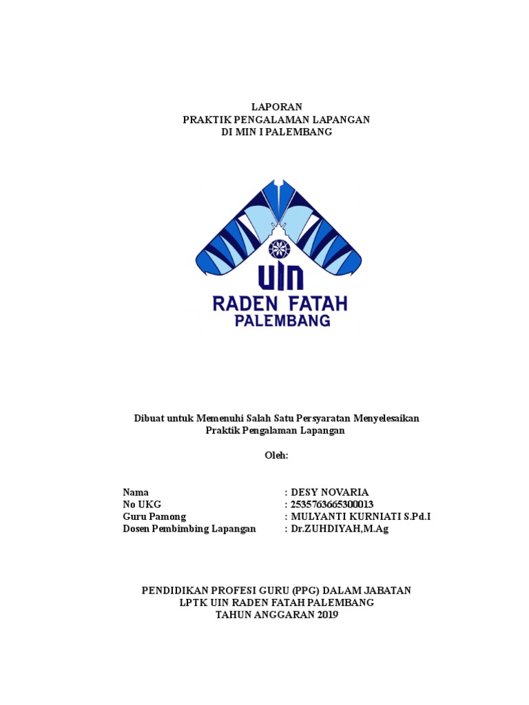 Cover Laporan PPL MIN I Palembang | PDF | Karier & Perkembangan | Bisnis