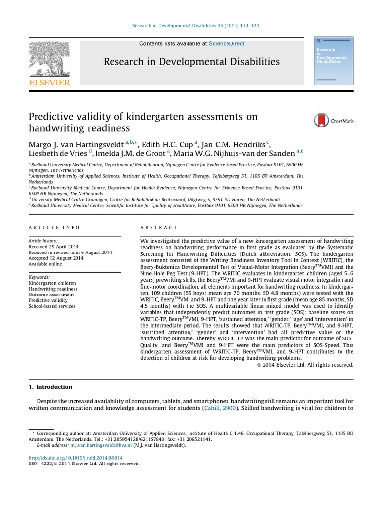 Research in Developmental Disabilities | PDF | Dependent And ...