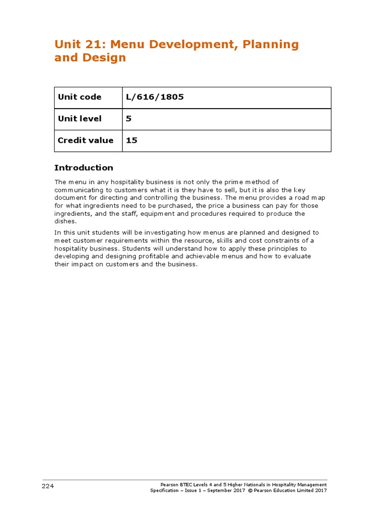 Menu Development, Planning and Design | PDF | Menu | Business