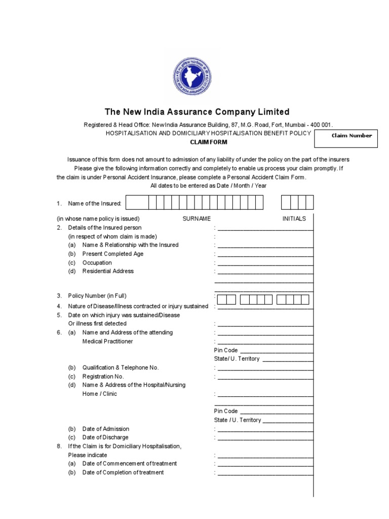 NAIC Claim Form PDF | PDF | Physician | Pathology