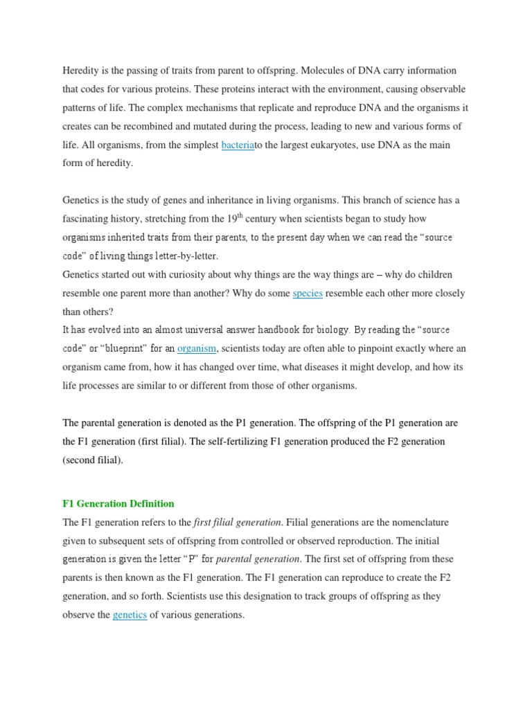 Bacteria: F1 Generation Definition | PDF | Dominance (Genetics) | Zygosity