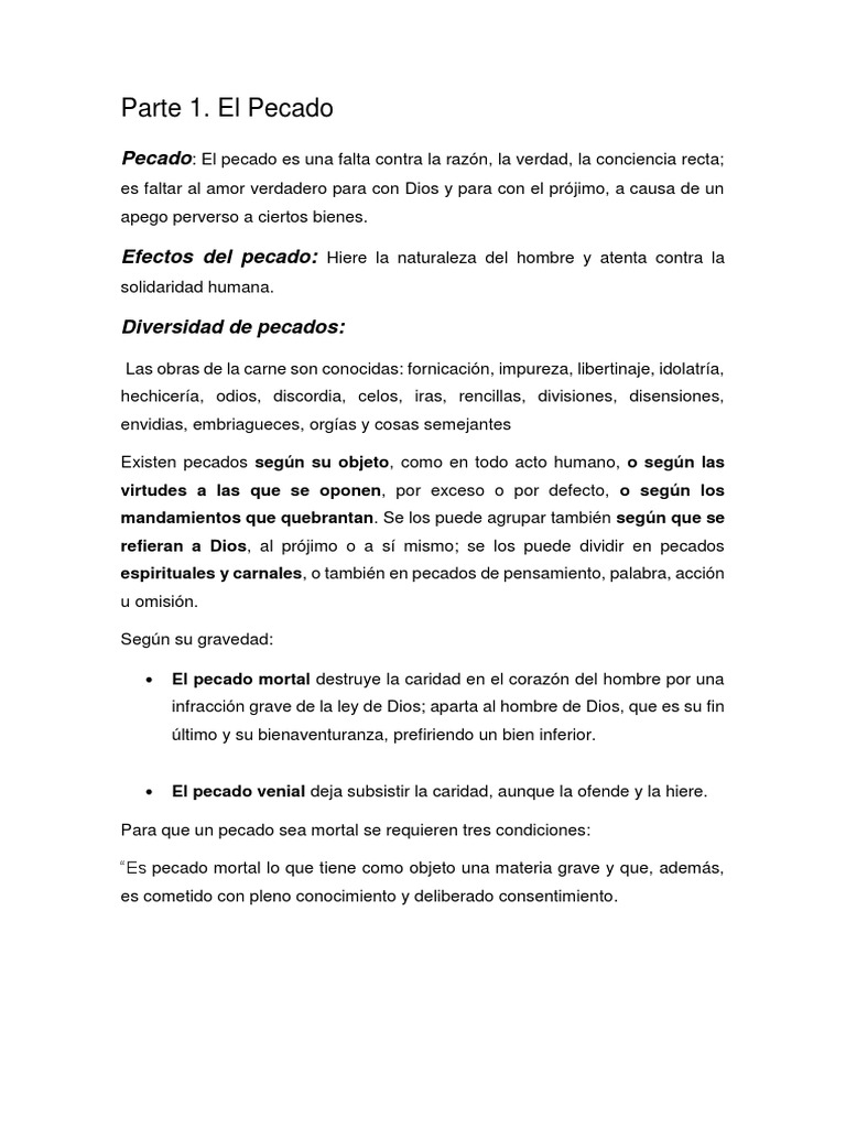 El Pecado Y La Oracion Catolica Pdf Oración Pecado