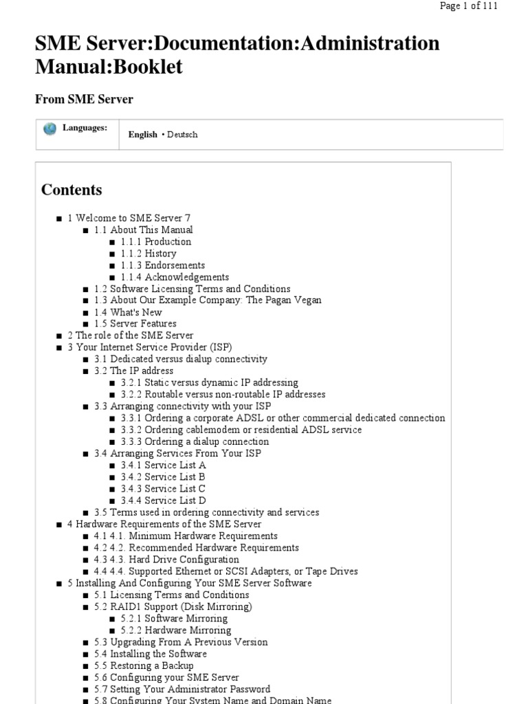 SME Server Documentation | PDF | Domain Name System | Ip Address