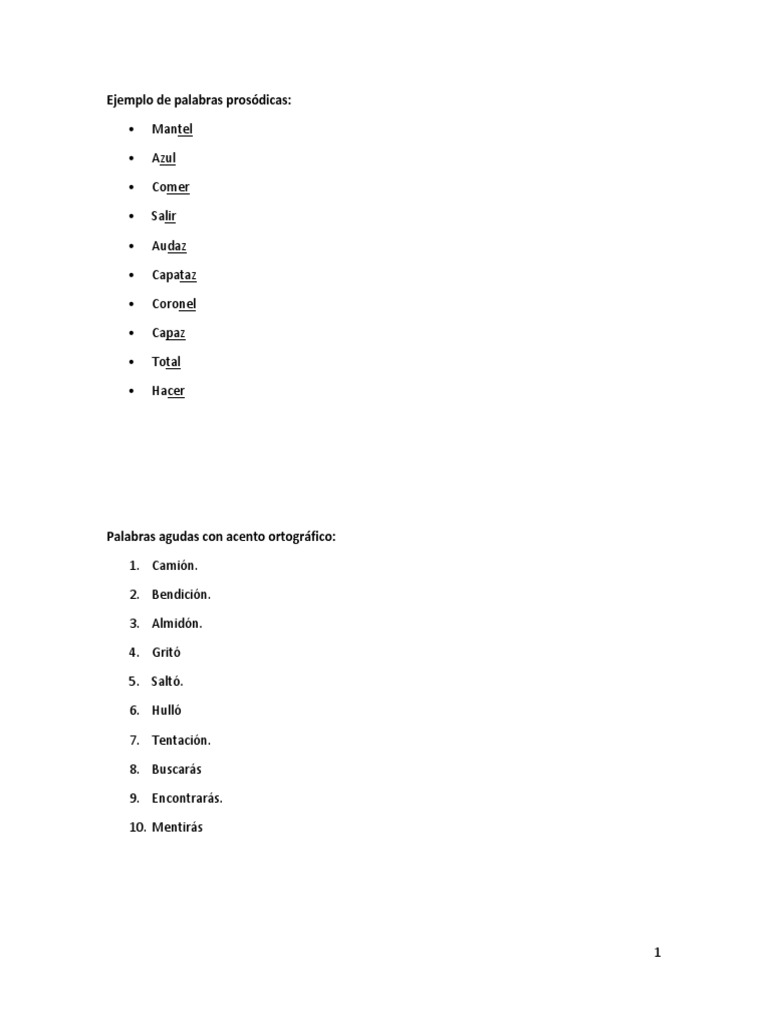 Palabras Prosódicas | PDF