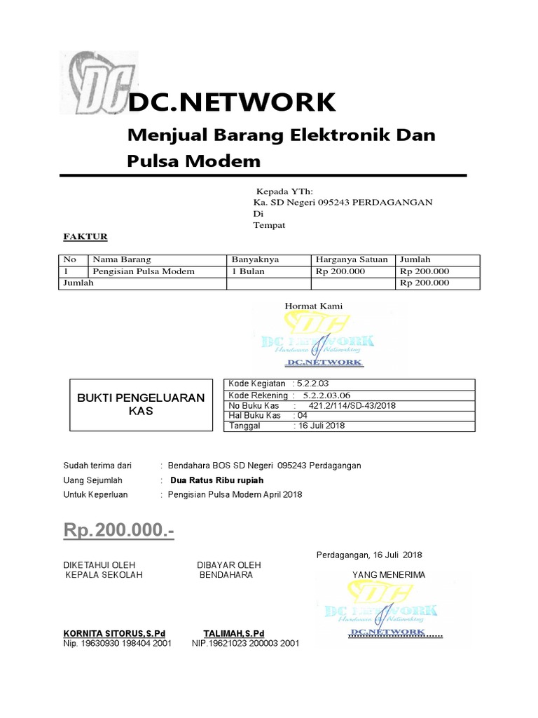 Kwitansi Pulsa Modem 2 | PDF