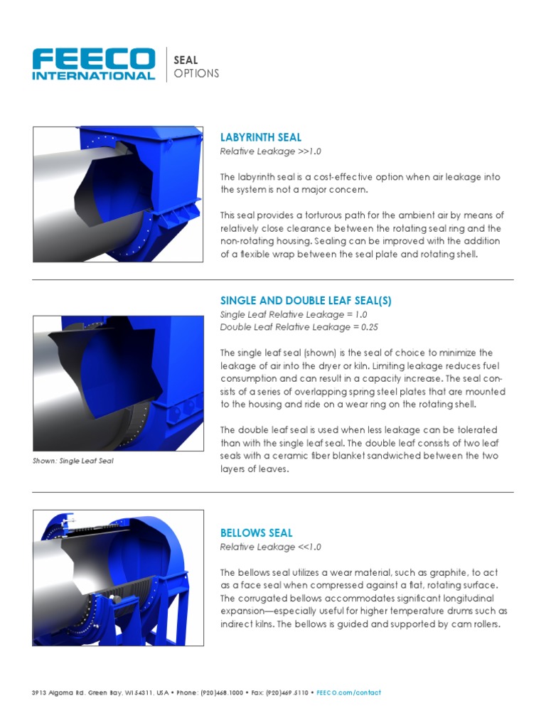 FEECO Seal Options | PDF | Building Engineering | Mechanical Engineering