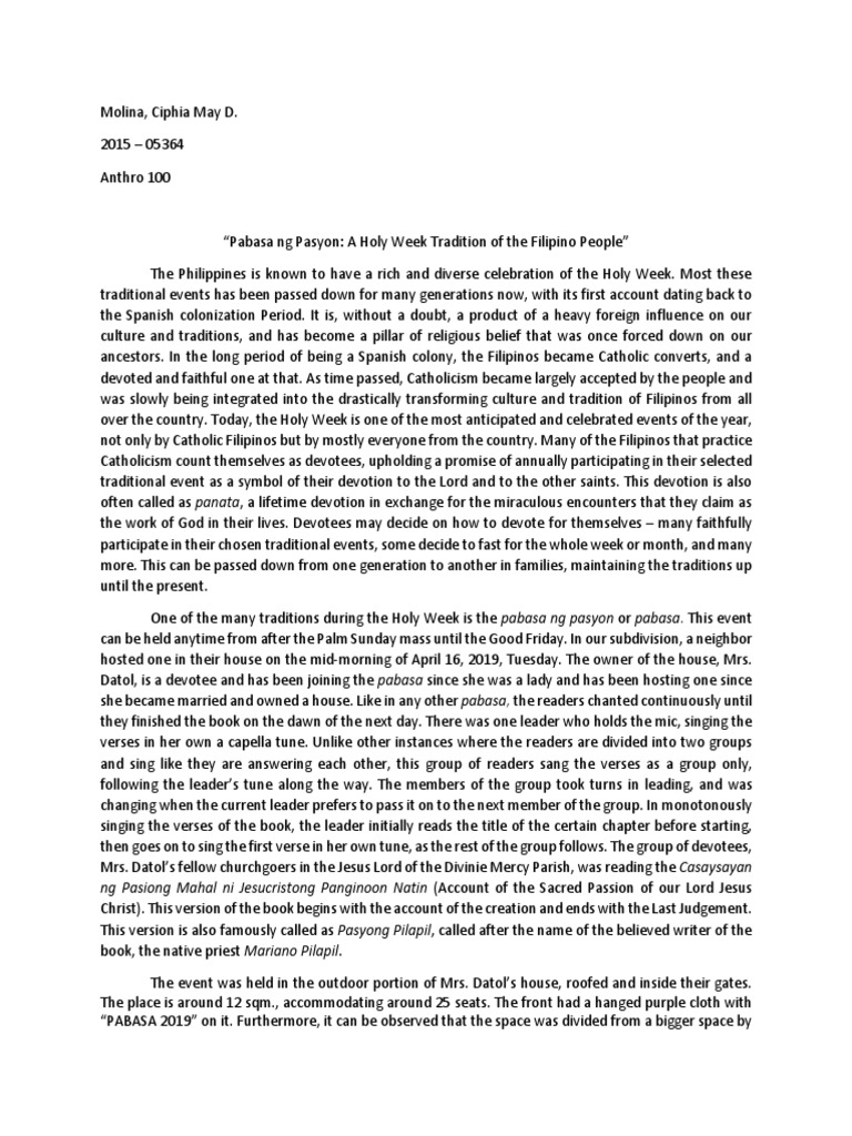 Pabasa Ng Pasyon: A Holy Week Tradition of the Filipino People | Faith ...