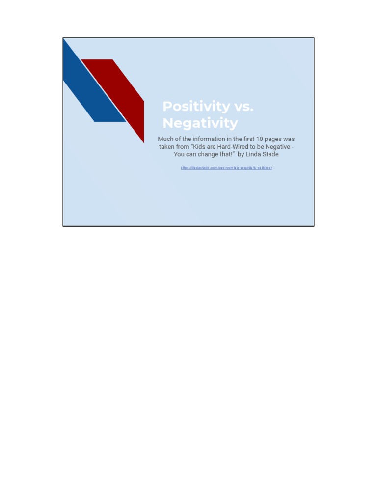 Positivity vs. Negativity | PDF | Thought | Behavioural Sciences