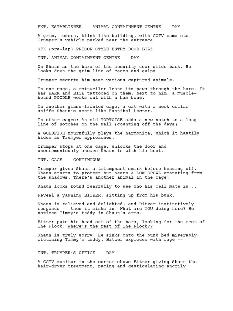 Shaun The Sheep Screenplay Lat Selection PDF | PDF