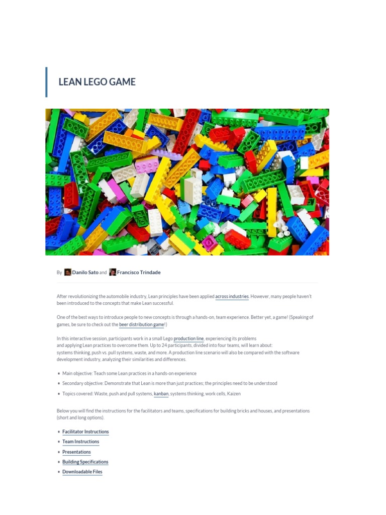 Lean Lego Game | PDF | Lean Manufacturing | Six Sigma