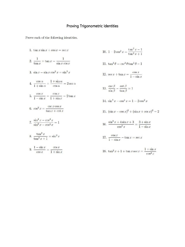 Trigp Identities | PDF