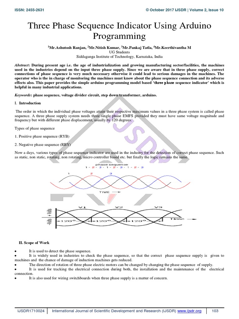 Three Phase Sequence Indicator Using Arduino Programming | PDF | Analog ...