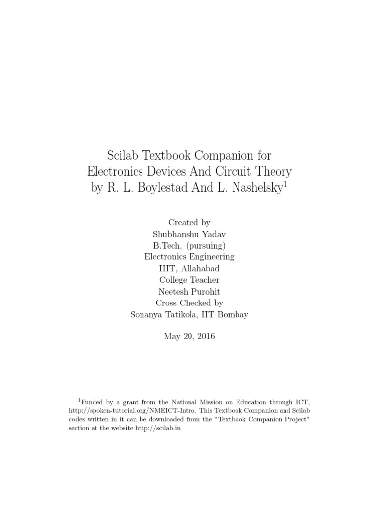 Electronics Devices and Circuit Theory - R. L. Boylestad and L ...