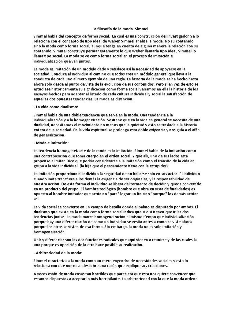 La Filosofía de La Moda | PDF | Moda | Sociedad