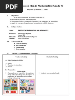 Detailed Lesson Plan in Mathematics 7 - Inductive Method | PDF | Integer | Division (Mathematics)