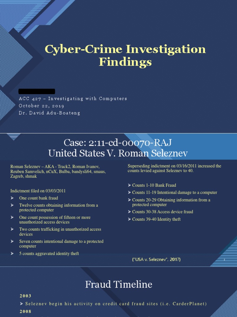 Cyber Crime Investigation Findings | PDF | Cybercrime | Cyberwarfare