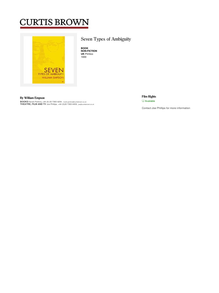 Seven Types of Ambiguity | PDF