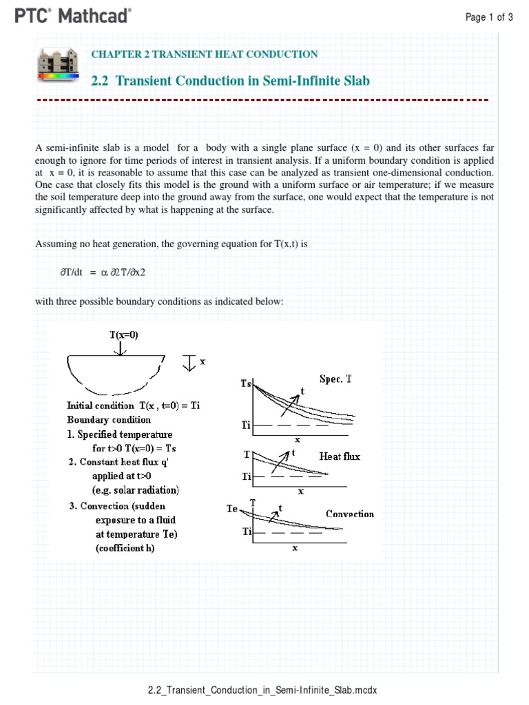 Transient Conduction in Semi-Infinite Slab CDeep PDF | PDF | Thermal ...