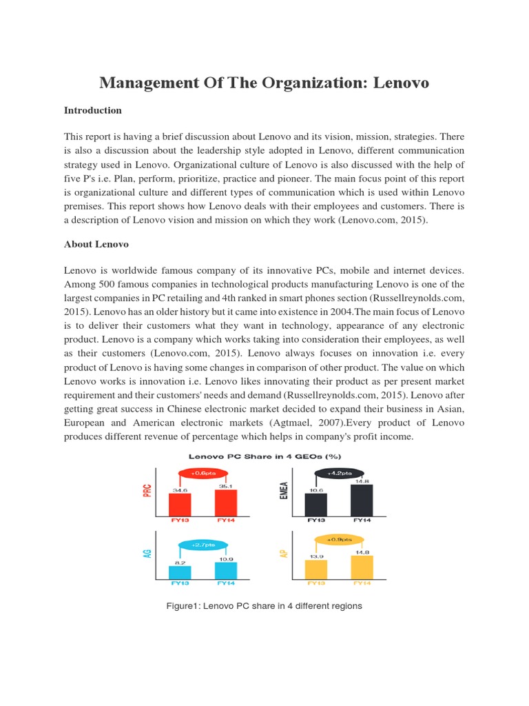 Lenovo's Mission, Vision, and Culture | PDF | Lenovo | Leadership