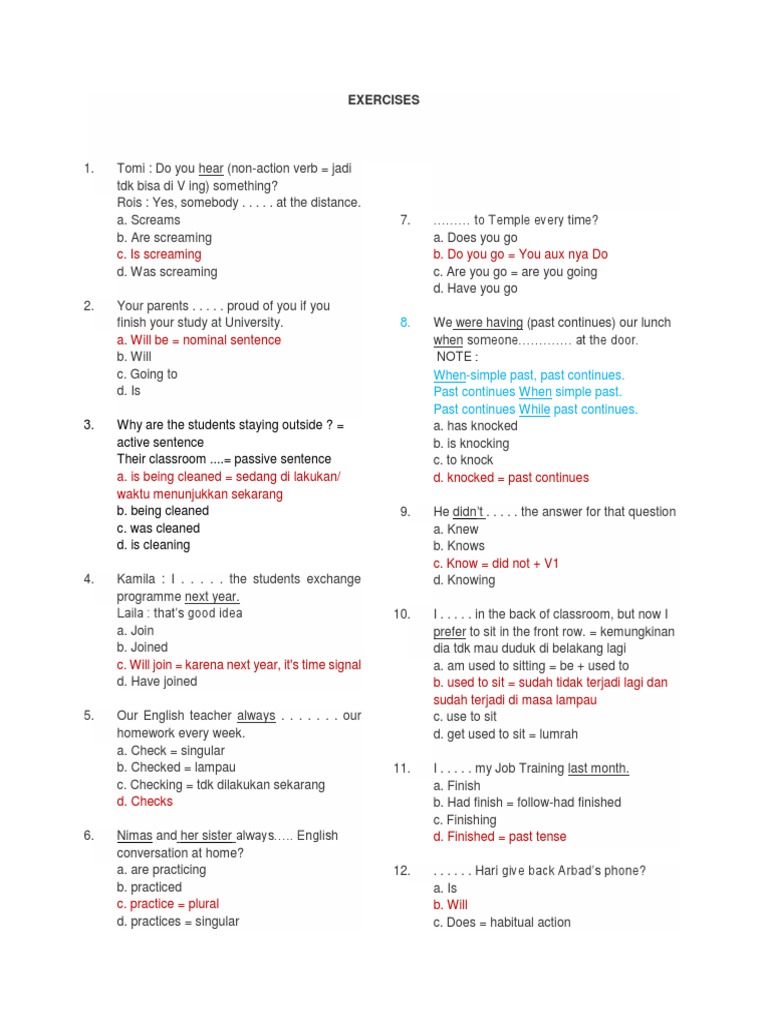 Latihan Soal Grammar | PDF | Morphology | Linguistic Typology