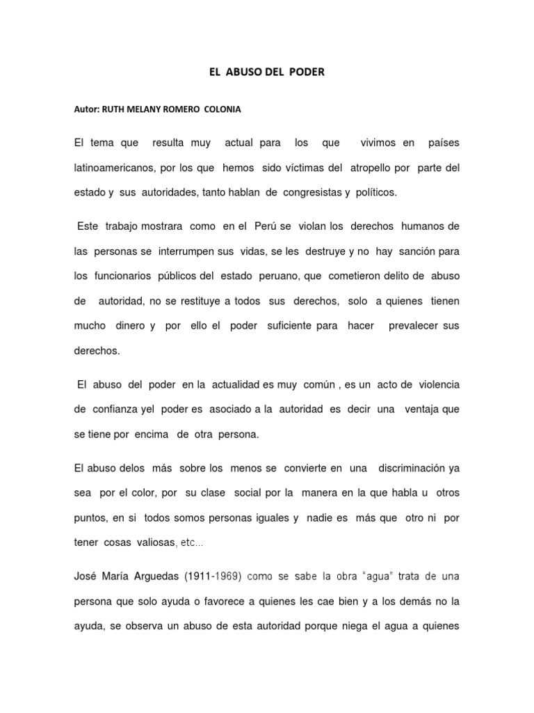 El Abuso Del Poder | PDF | Abuso sexual | Violencia