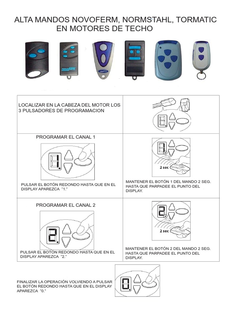 Programación Mandos Novoferm y Normstahl | PDF | Cocina, comidas y vino | Informática