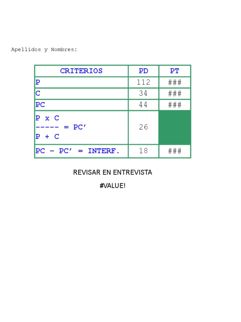 Correccion Del Stroop | PDF