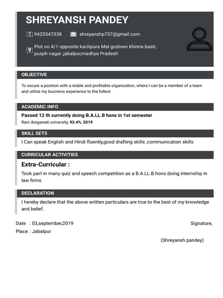 Pandey Shreyansh - Perfect Resume | PDF