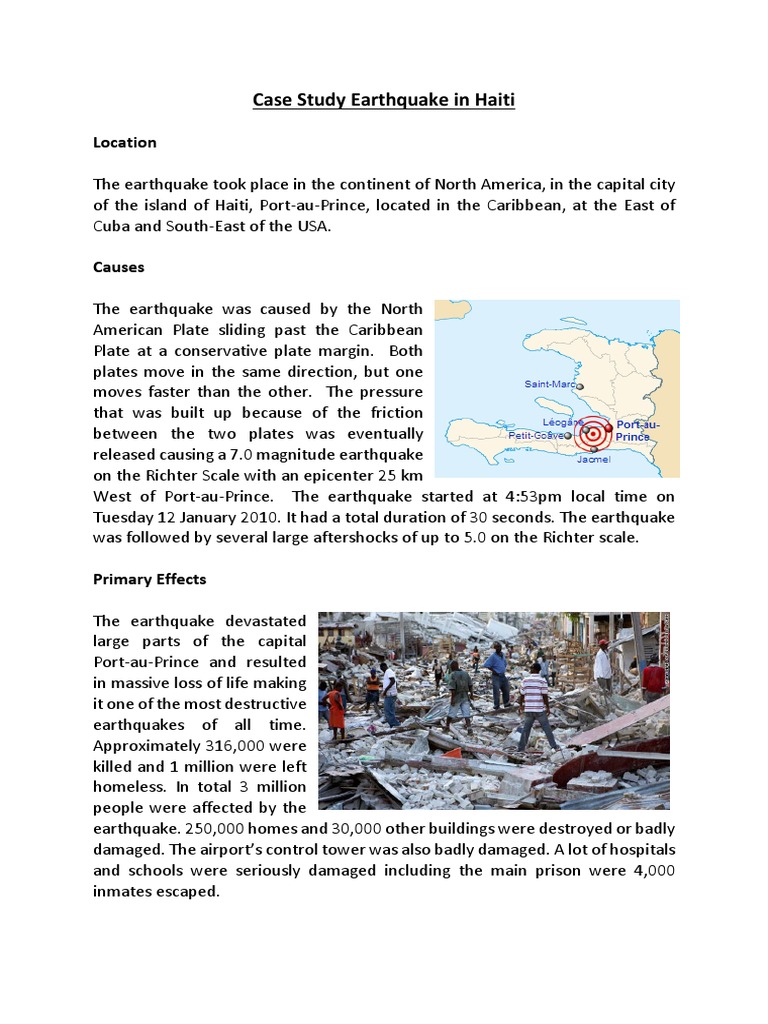 Case Study Earthquake in Haiti