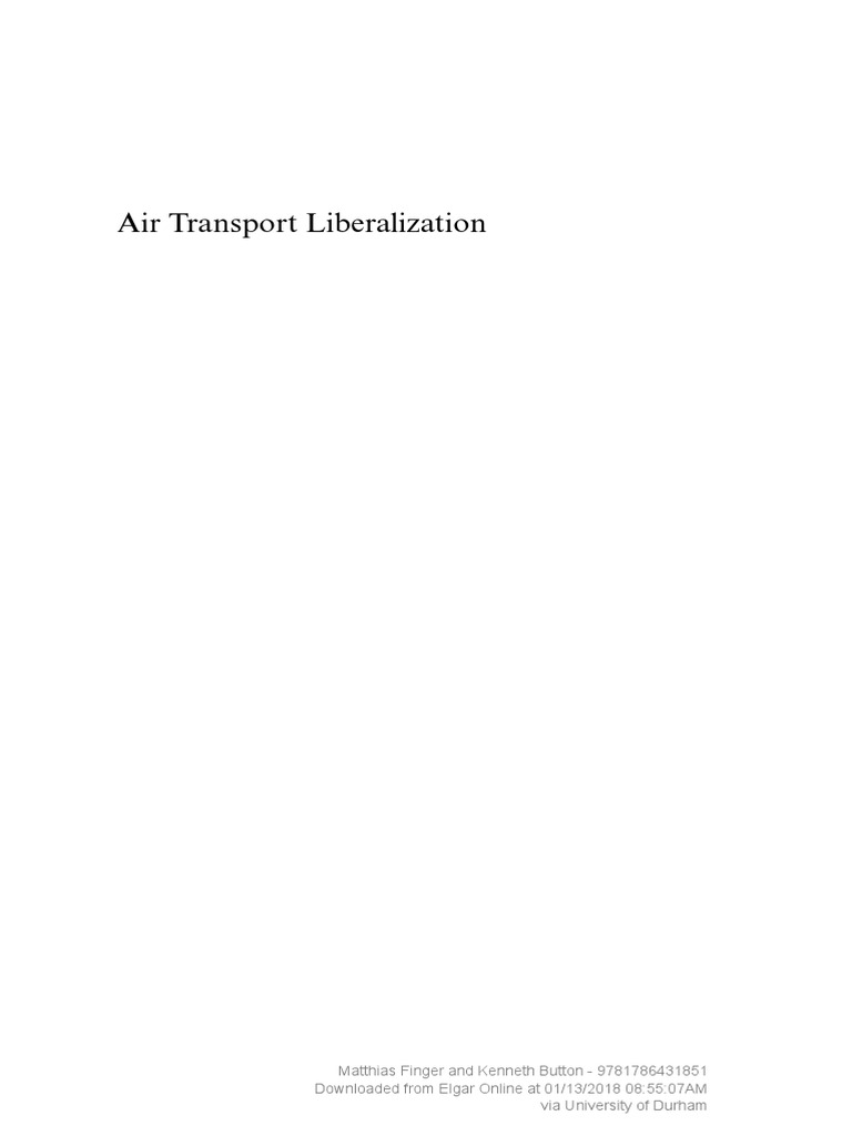 Air Transport Liberalization A Critical Assessment - Finger2017 | PDF ...