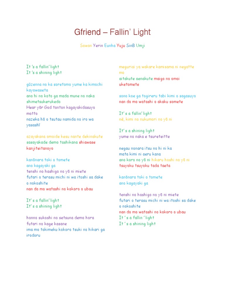 Gfriend - Fallin' Light: Sowon | PDF