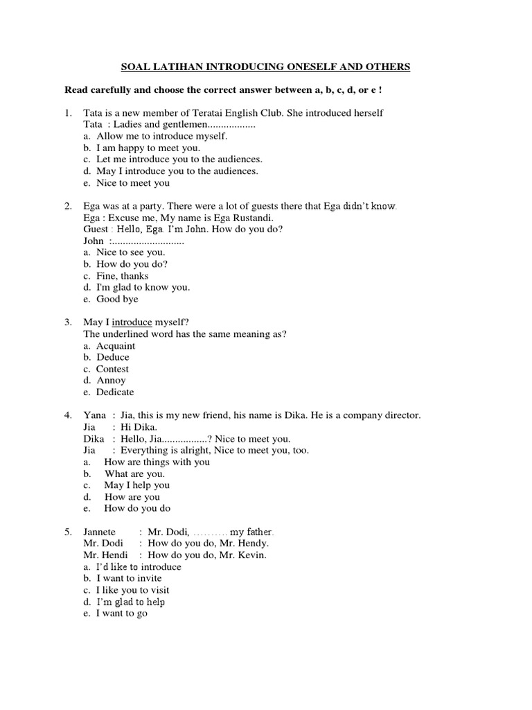 Soal Latihan Introduction Kelas 10 | PDF