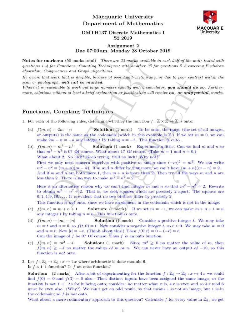 Assignment 2 Solutions | PDF | Function (Mathematics) | Mathematical Objects