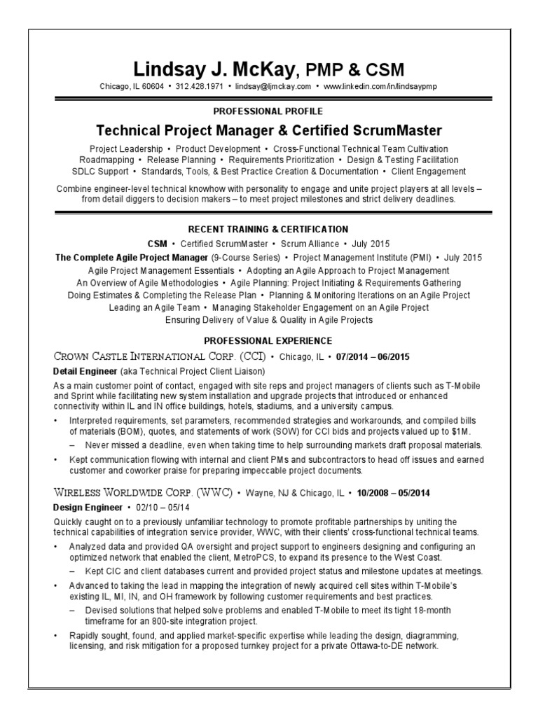 Senior Scrum Master Resume | Agile Software Development | Scrum ...