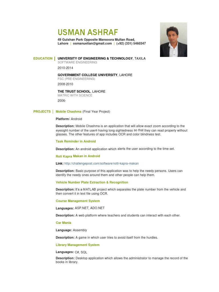 Usman Ashraf: 49 Gulshan Park Opposite Mansoora Multan Road, Lahore (+92) (331) 5460347 | PDF ...