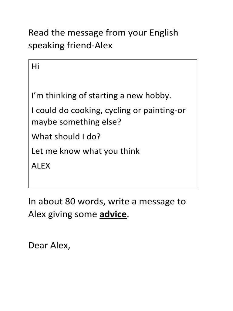 Read The Message From Your English Speaking Friend | PDF