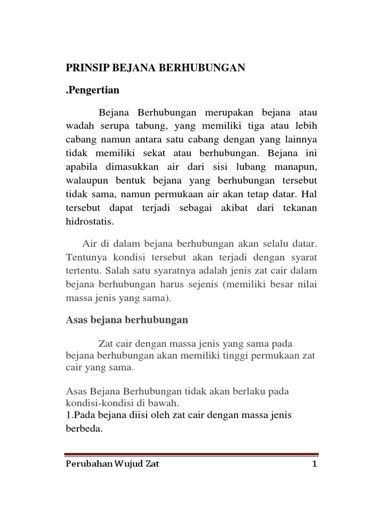 Penerapan Bejana Berhubungan dalam Hidup | PDF