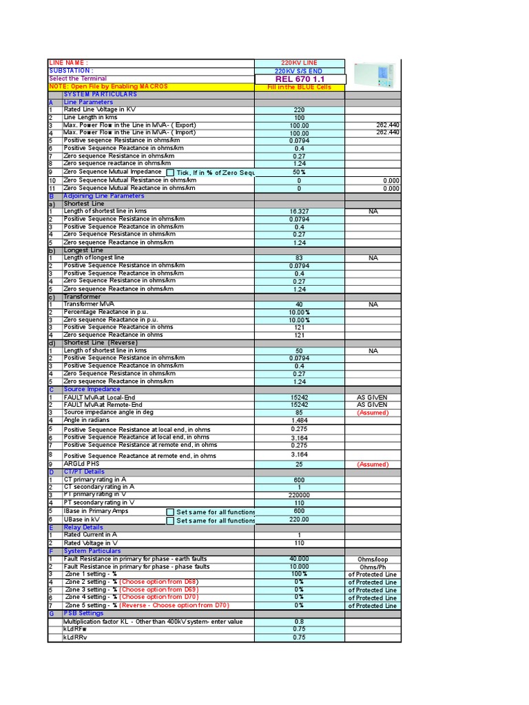 REL670 Setting Calculation | PDF | Electrical Impedance | Electrical ...