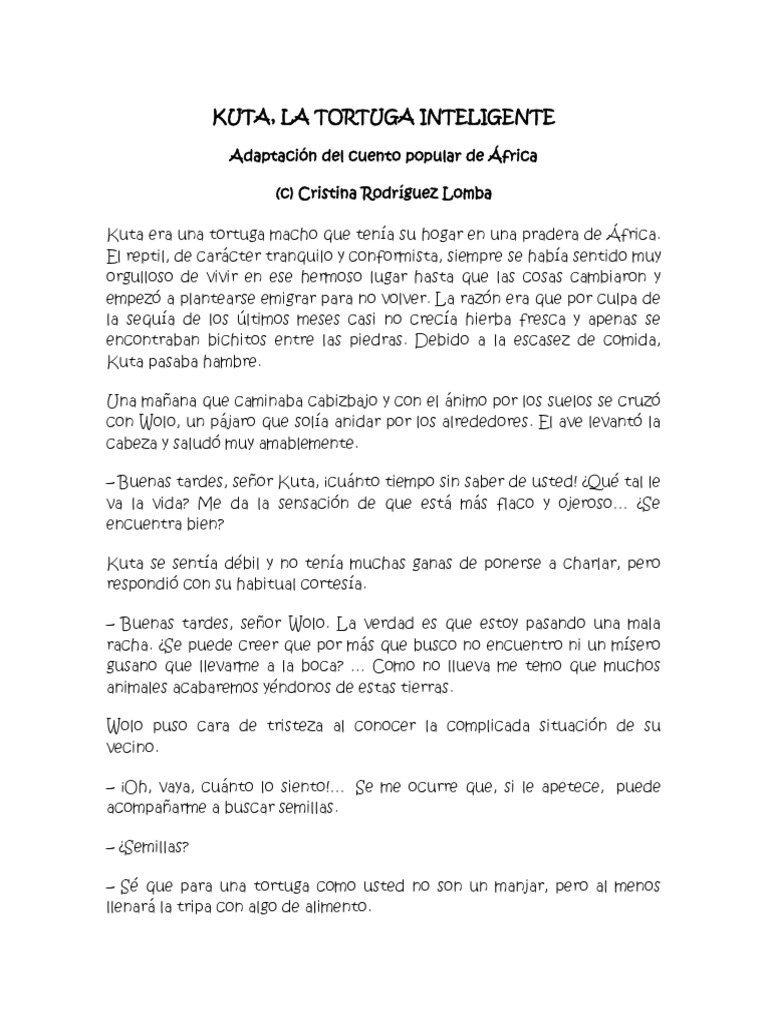 Kuta, La Tortuga Inteligente | PDF | Tortuga | Naturaleza