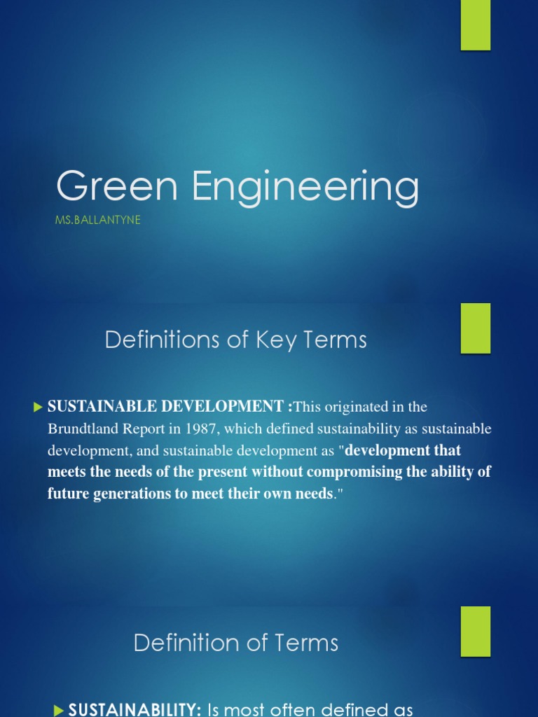 Green Engineering | PDF | Sustainability | Environmental Social Science ...