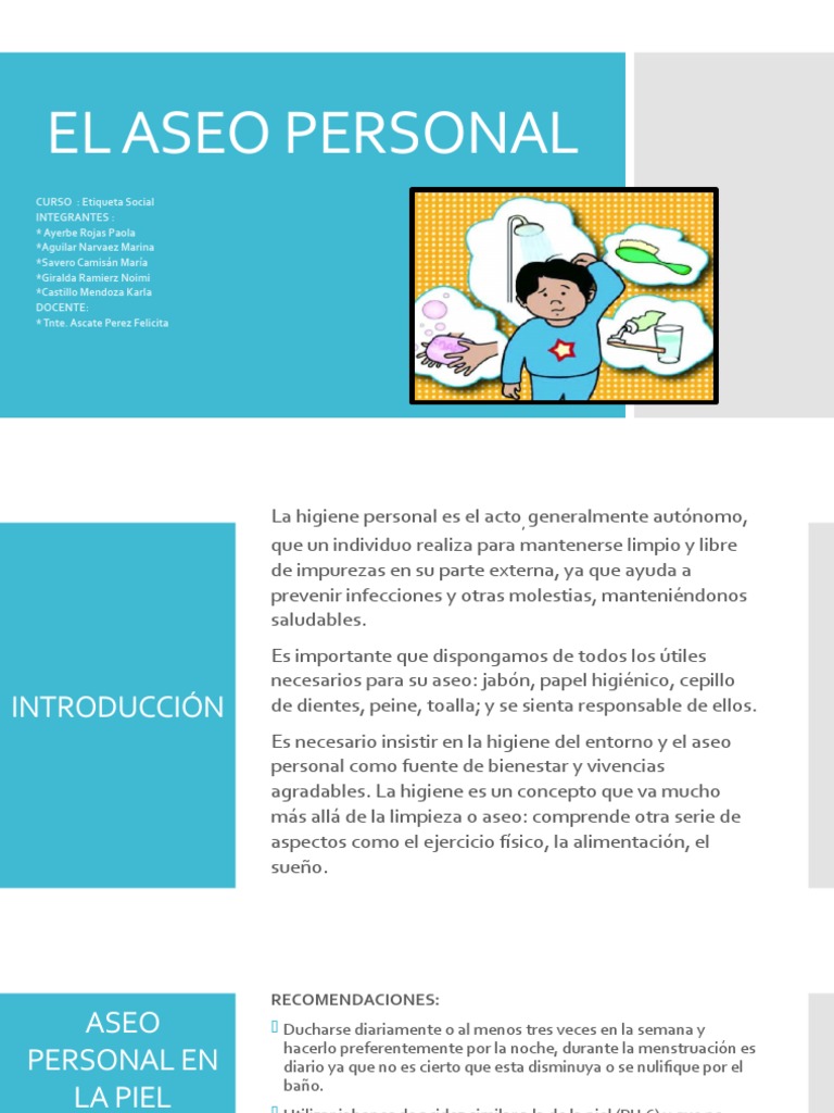 El Aseo Personal | PDF | Higiene | Cepillo de dientes