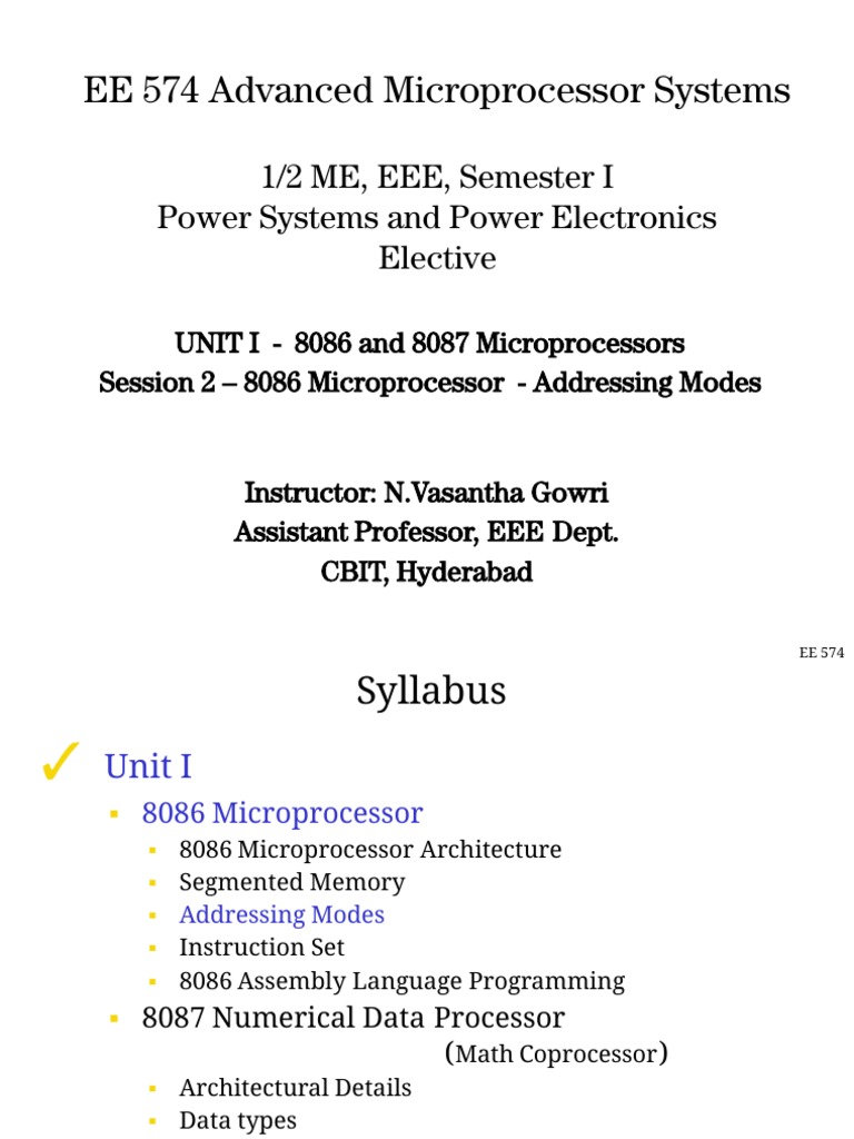 Introduction To 8086 Micro Processor | PDF | Assembly Language ...