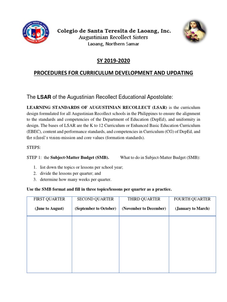 CST Procedures For Curriculum Devt | PDF | Educational Assessment ...