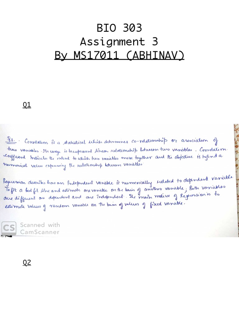 BIO 303 Assignment 3 by MS17011 (ABHINAV) | PDF