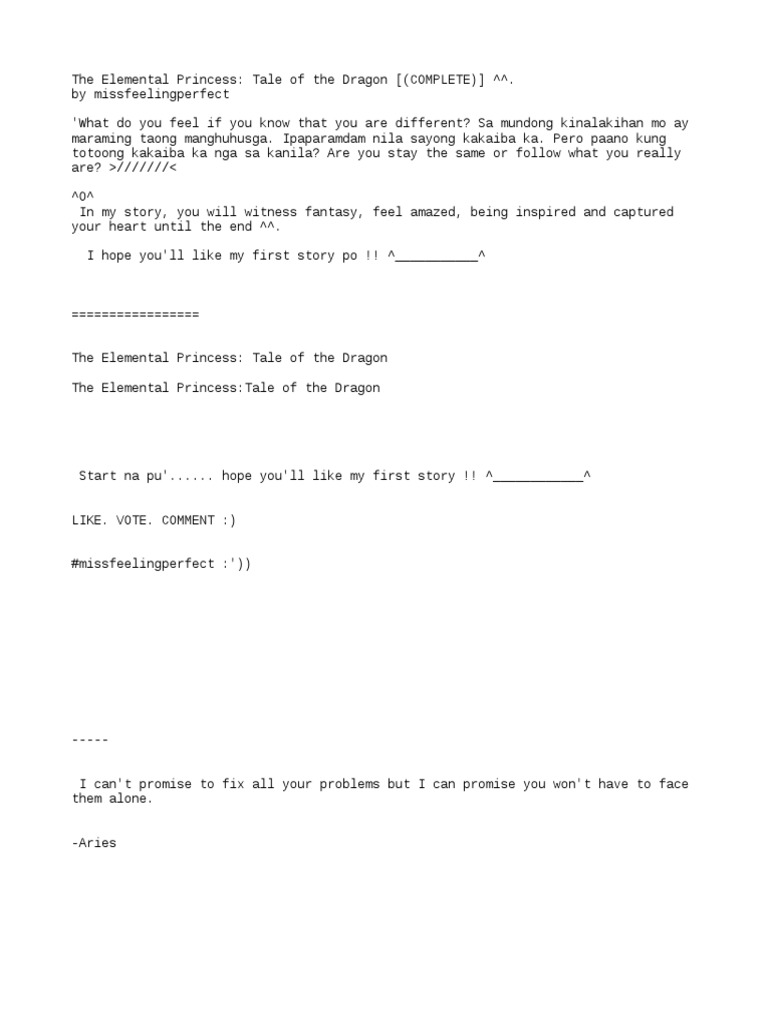 The Elemental Princess Tale of The Dragon | PDF