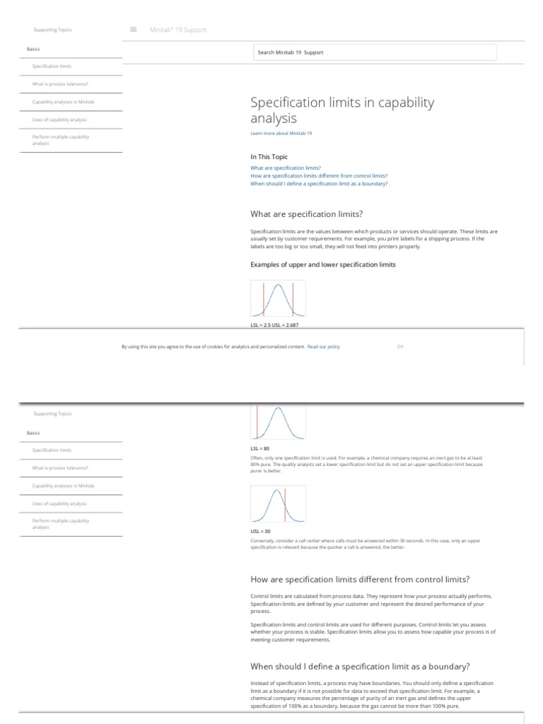 Specification Limits in Capability Analysis - Minitab PDF | PDF ...