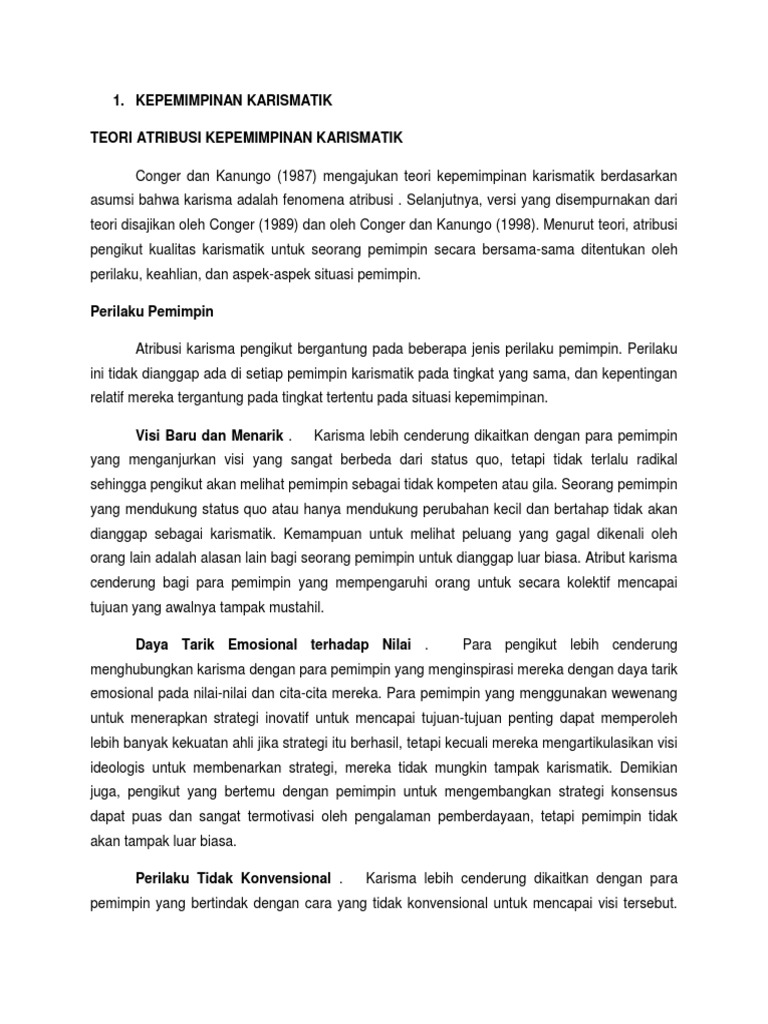 Kepemimpinan Karismatik | PDF