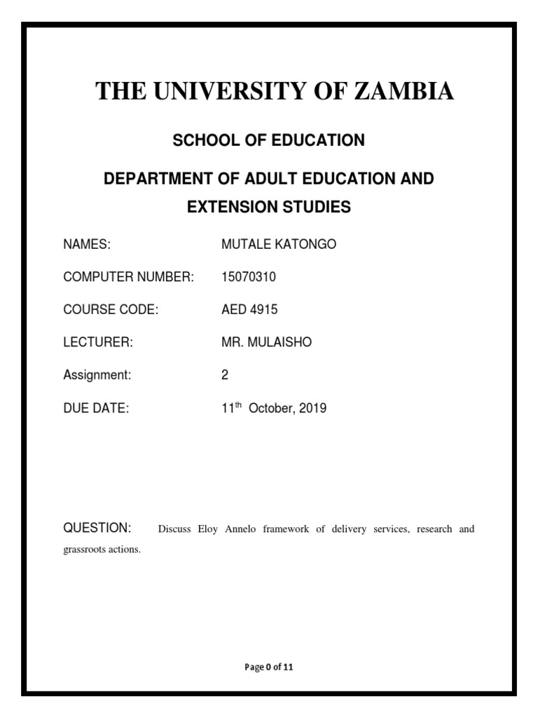 Mutale Katongo Ngo Assignment 2 | PDF | International Development | Non Governmental Organization