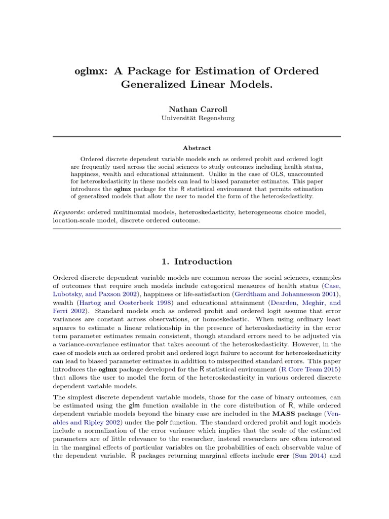 Ordered Probit Model | PDF | Heteroscedasticity | Logistic Regression