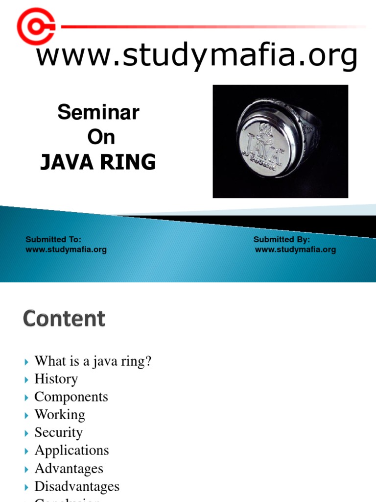 Seminar On Java Ring: Submitted To: Submitted by | PDF | Java (Programming Language) | Random ...